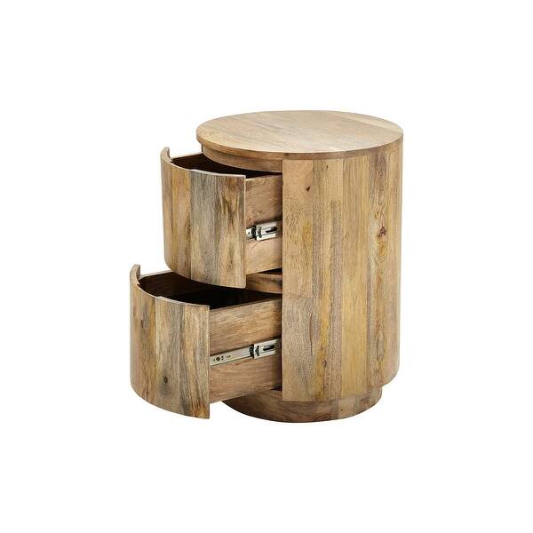 Carolina Living Kingston 2-Drawer 18" Round Nightstand - Natural - Bed Bath & Beyond - 39423894